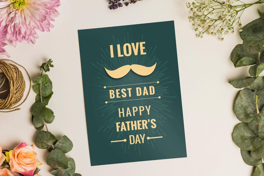 Father's Day Foldable Printable Card, Digital Fathers Day Card ...