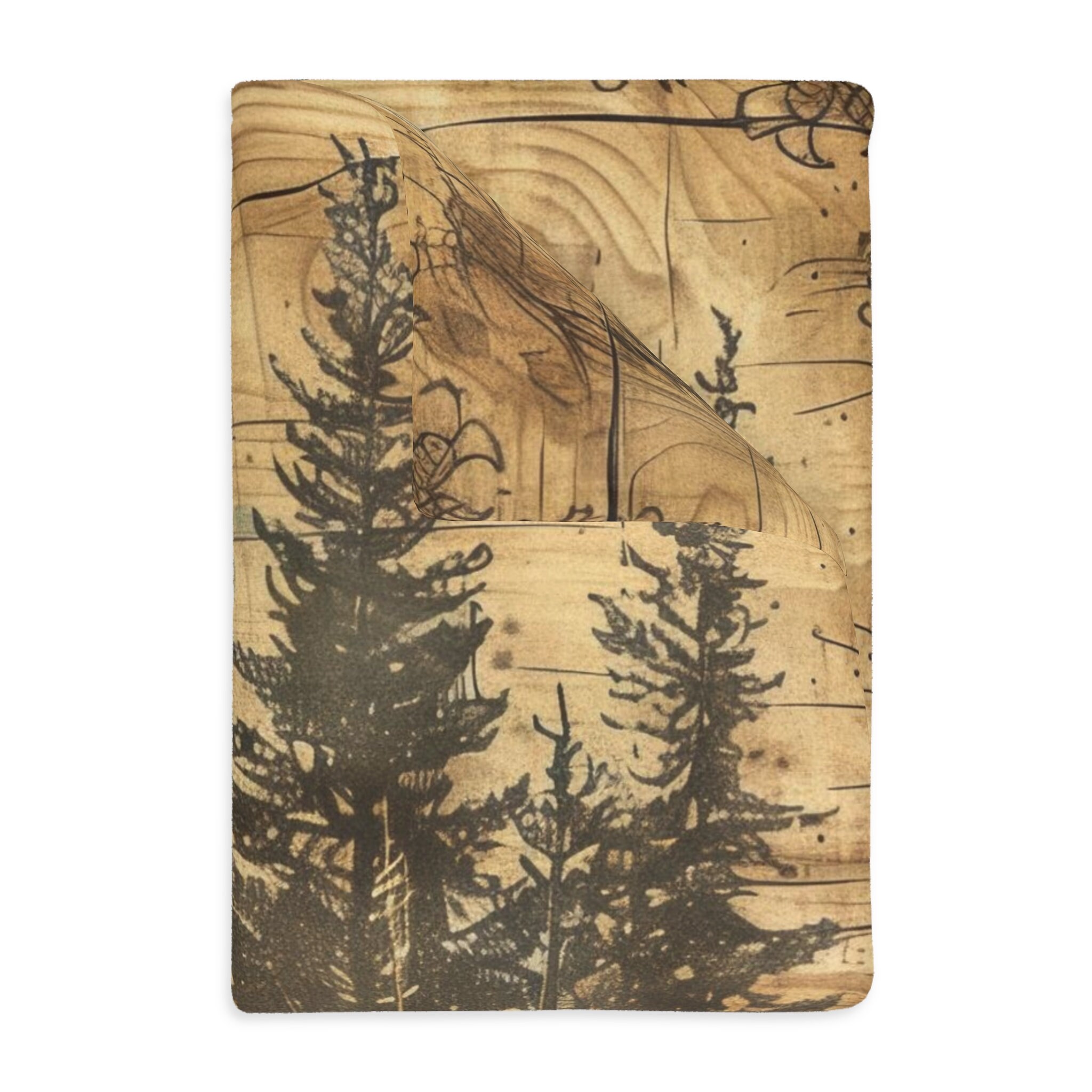 Wood Burned Style Majestic Elk Double Sided Throw Blanket, Rustic ...