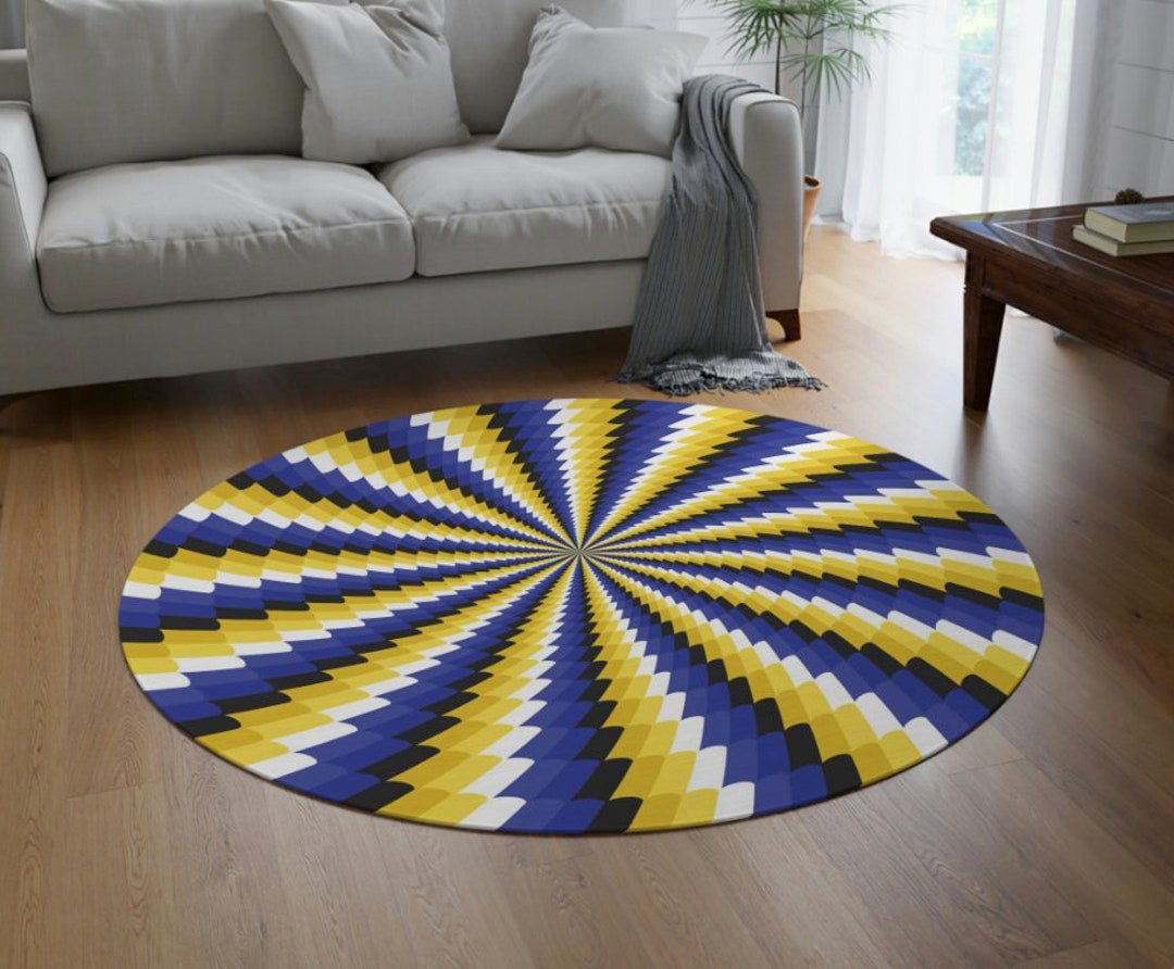 Cool Rug for Bedroom, Optical Illusion Rug, Decorative Rug, Round Rug ...