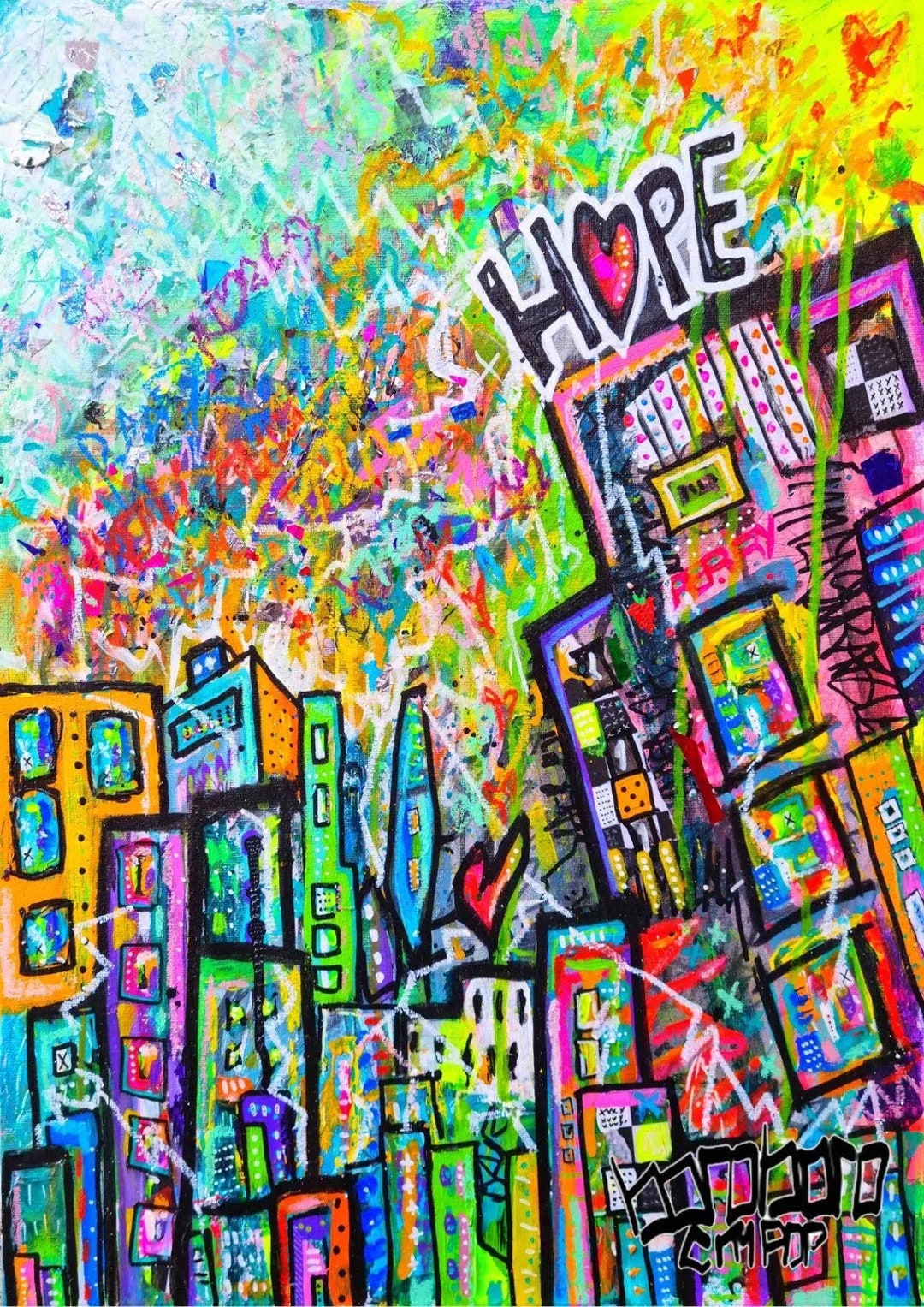 HOPE Colourful Graffiti City J-hope Hobi K-pop Art Print - Etsy