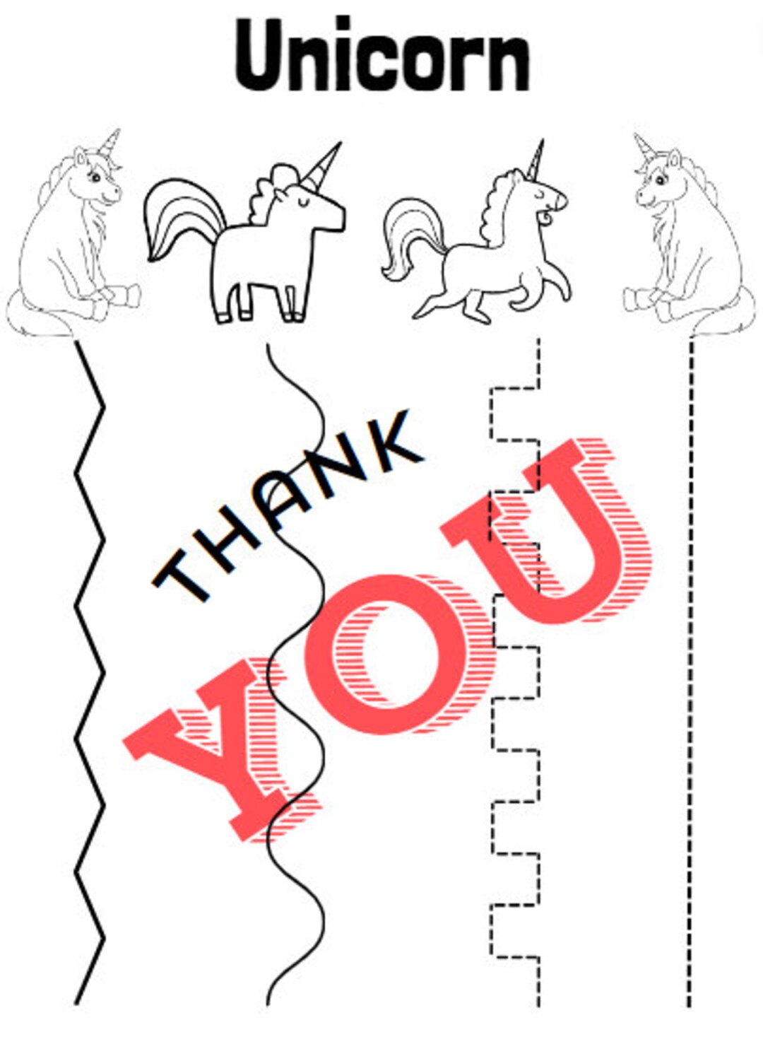 Unicorn Handwriting and Scissors Practice - Etsy