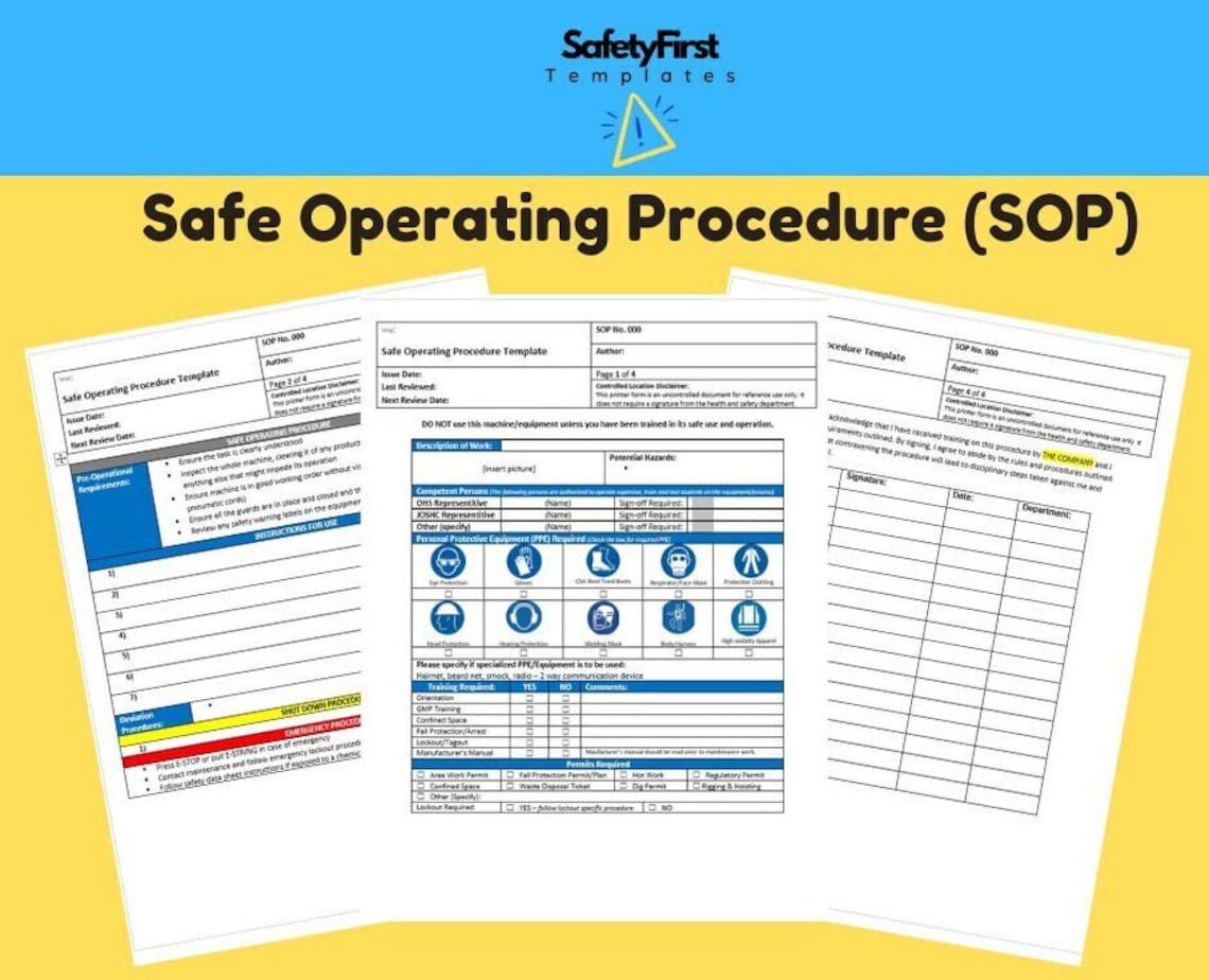 Safe Operating Procedure (SOP) Template | Workplace Safety Policies ...