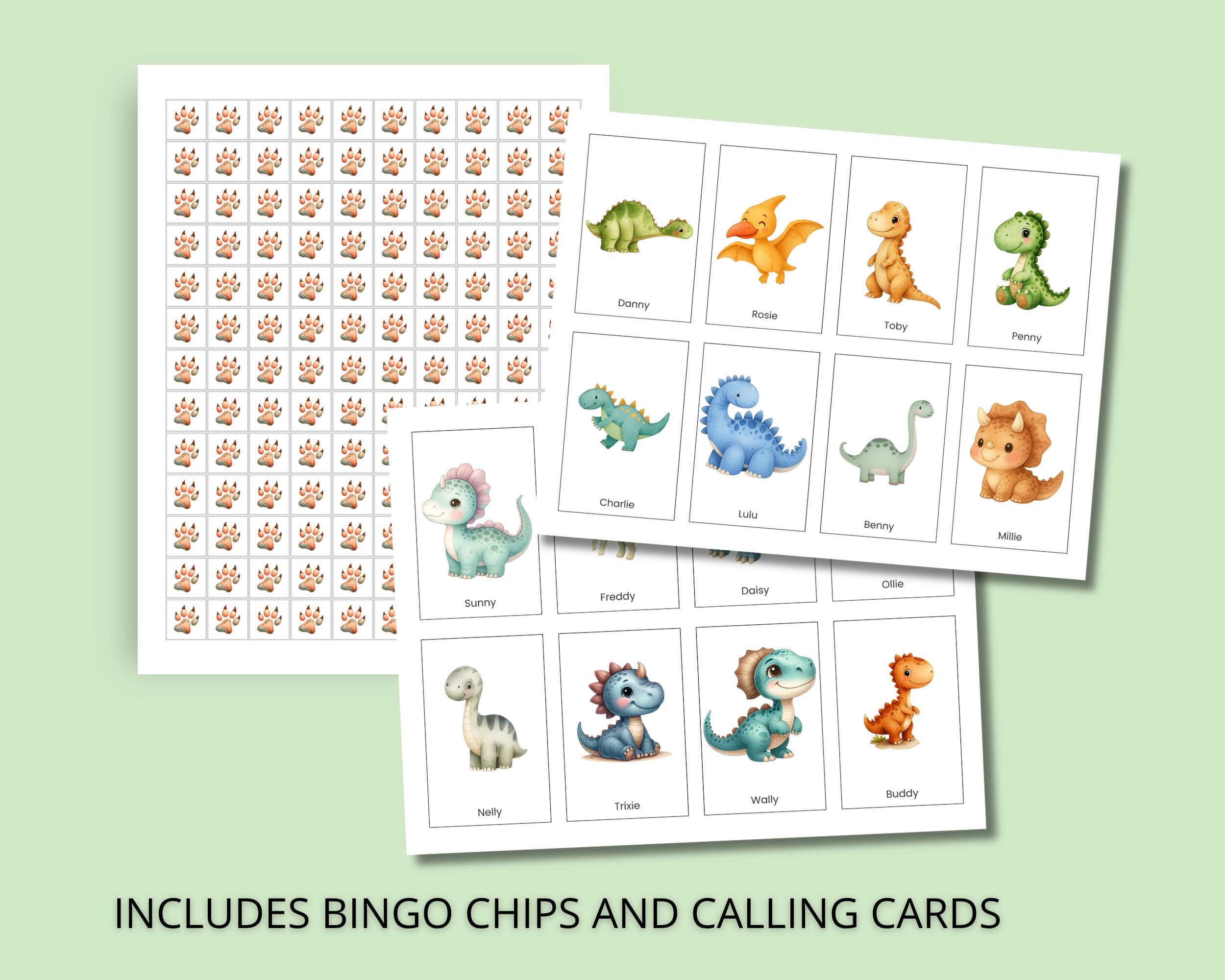 Dinosaur Party Pack: 50 Dinosaur Bingo Cards + 5 Dinosaur Activity ...