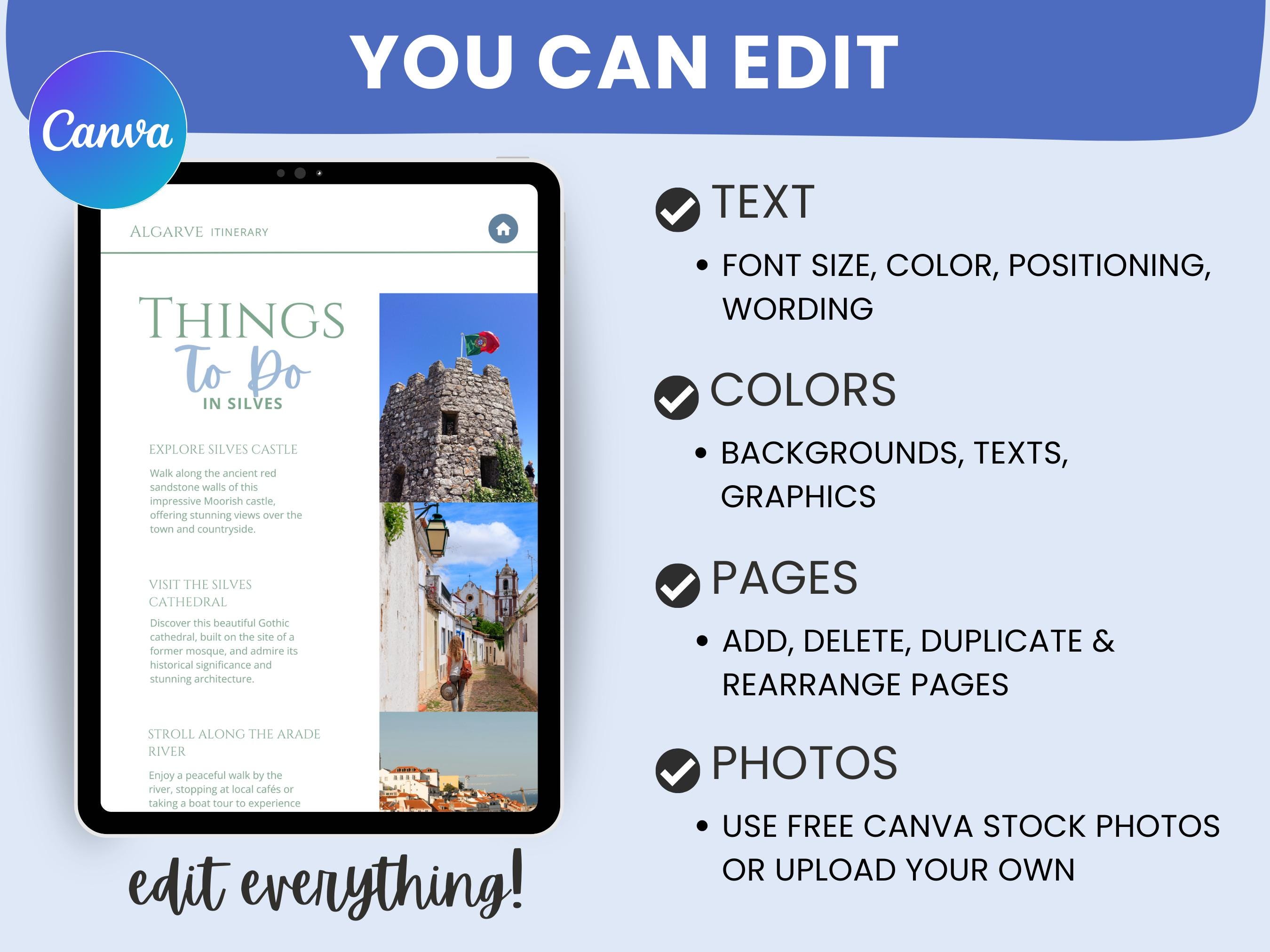 Editable Digital Travel Itinerary Planner Template | 25-page Canva Trip ...