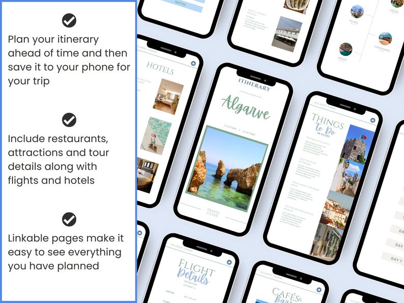 Editable Digital Travel Itinerary Planner Template | 25-page Canva Trip ...