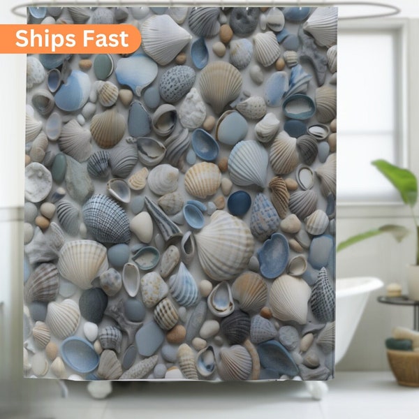 Sea Shell Shower Curtain - Etsy
