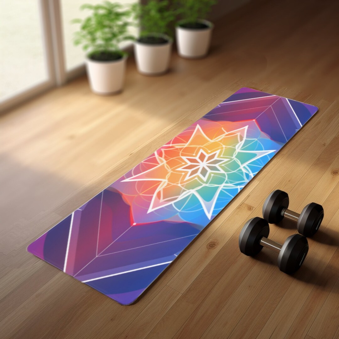 Rainbow Yantra Rubber Yoga Mat Soft Thick Microfiber Suede Exercise ...
