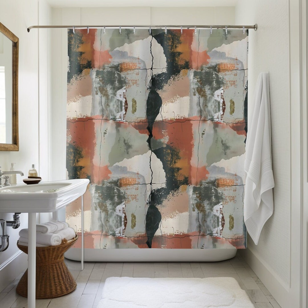 Zen Pebble Shower Curtain: Natural Rock Texture Bathroom Decor (71x74 ...