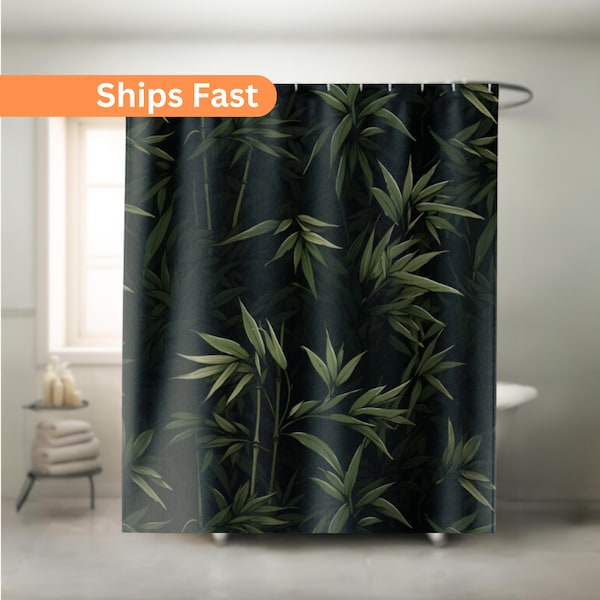 Leaf Print Shower Curtain - Etsy