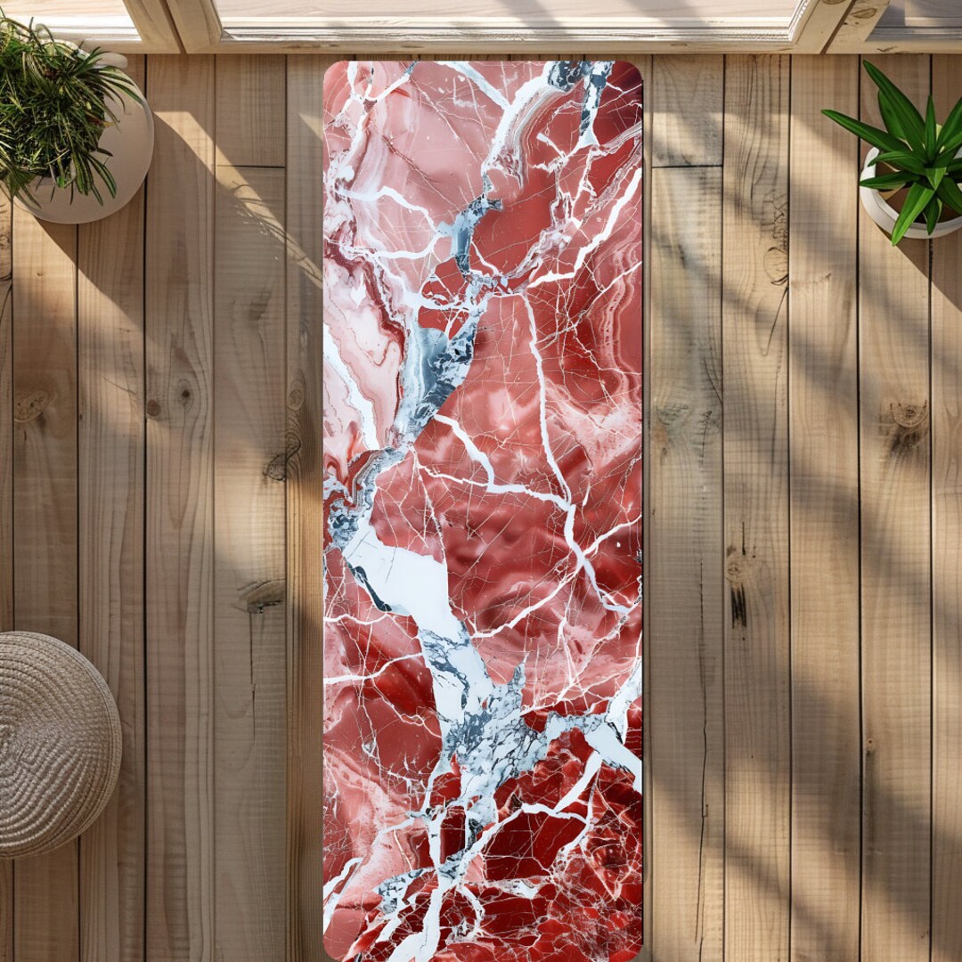 Luxurious Marble Print Yoga Mat Superior Traction - Etsy