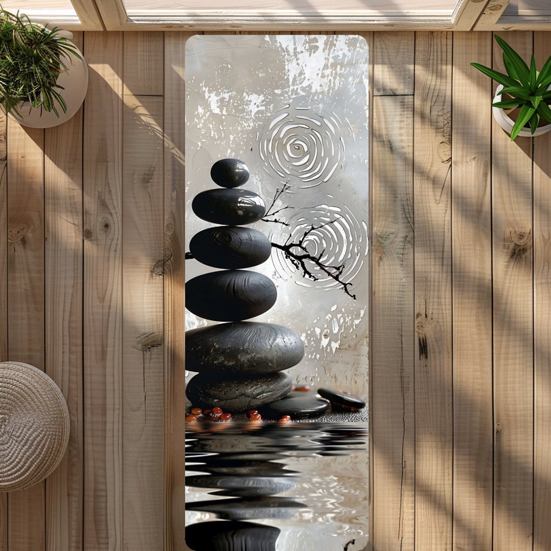Serene Swirl Yoga Mat Zen Rock Design Eco-friendly Non-slip Mat - Etsy