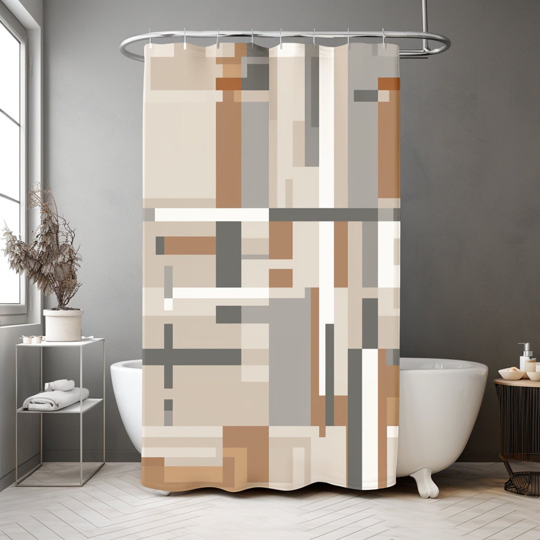 Modern Pixel Shower Curtains Housewarming Gift Home Decor Bathroom ...