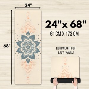 Teal Mandala Lotus Yoga Mat Exercise Equipment Padded Rubber Floor ...