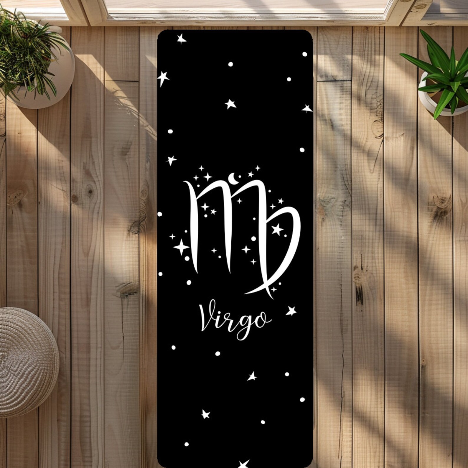 Virgo Constellation Yoga Mat Zodiac Star Design Non Slip Natural Rubber ...