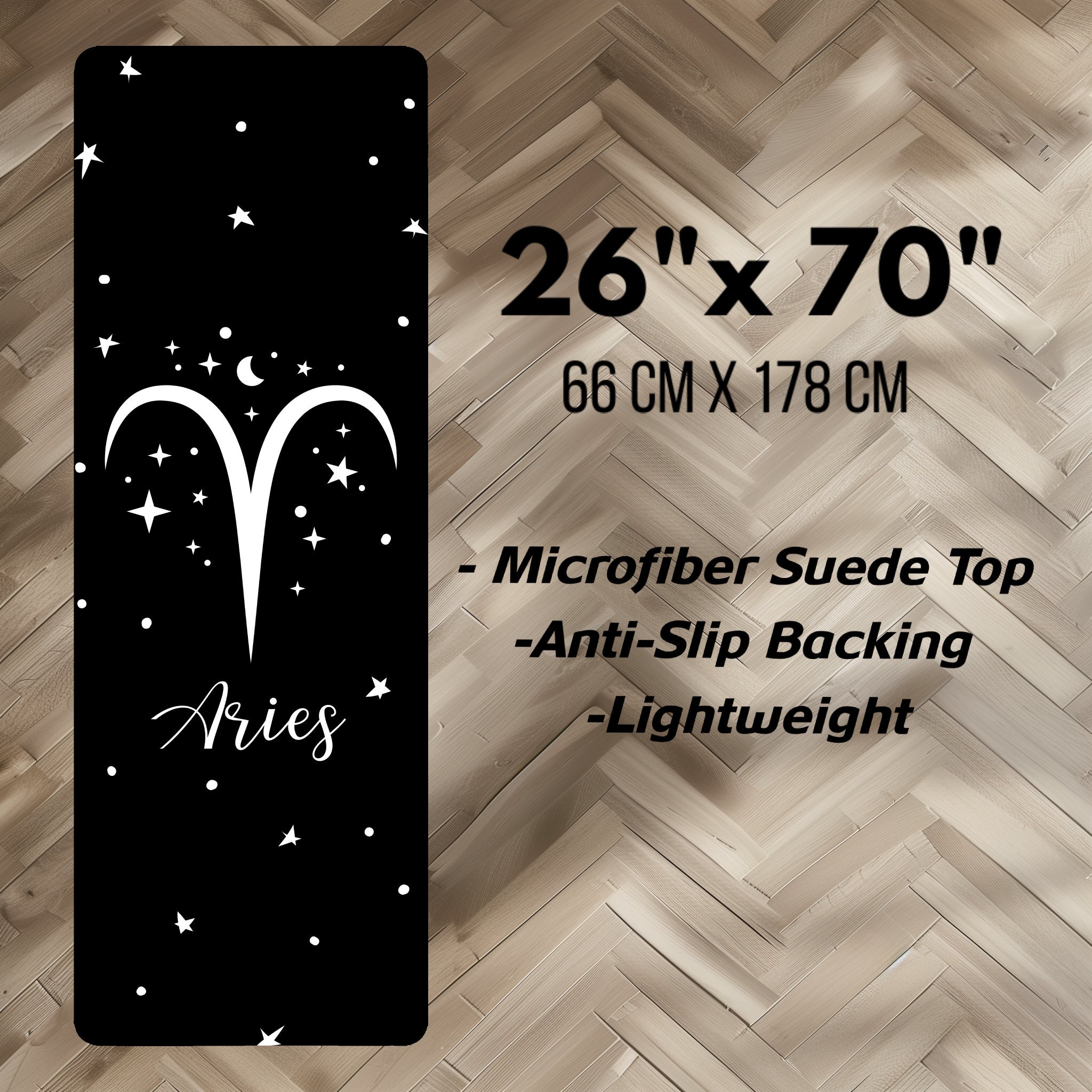 Aries Constellation Yoga Mat Zodiac Star Design Non Slip Natural Rubber ...