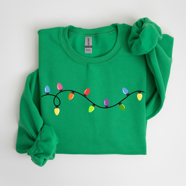 Christmas Light Sweatshirt, Christmas Lights Crewneck Sweatshirt ...