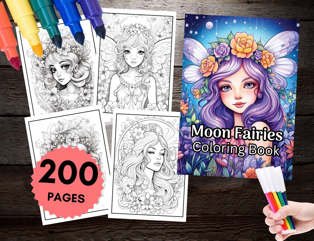 200 Moon Fairies Coloring Pages - Etsy