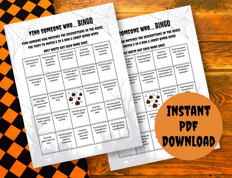 Halloween Find the Guest BINGO, Halloween Printable Game, Party Game ...