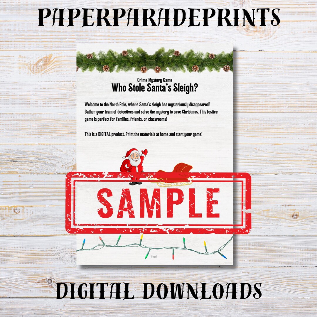 Who Stole Santas Sleigh A Christmas Crime Mystery Game for the Family ...