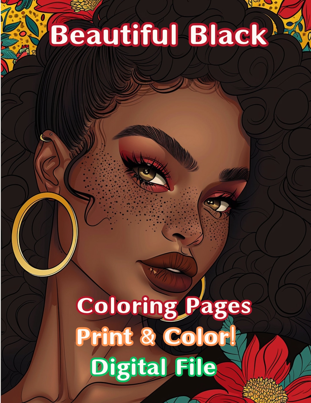 50 Beautiful Black Women Coloring Pages, African American Coloring Book ...