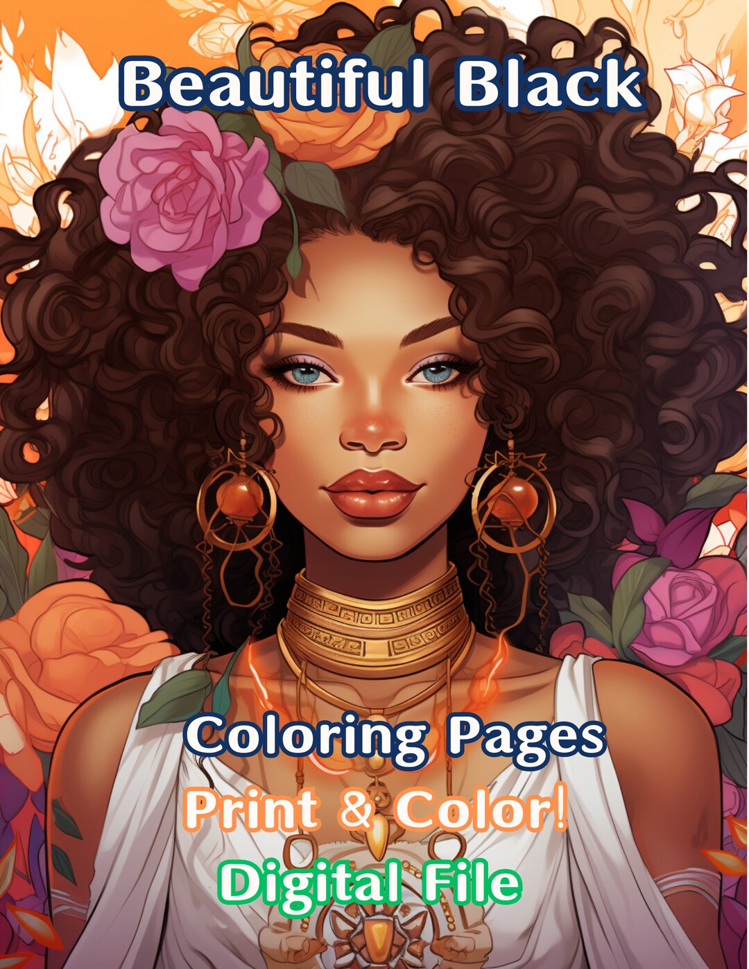 68 Beautiful Black Women Coloring Pages, African American Coloring Book ...