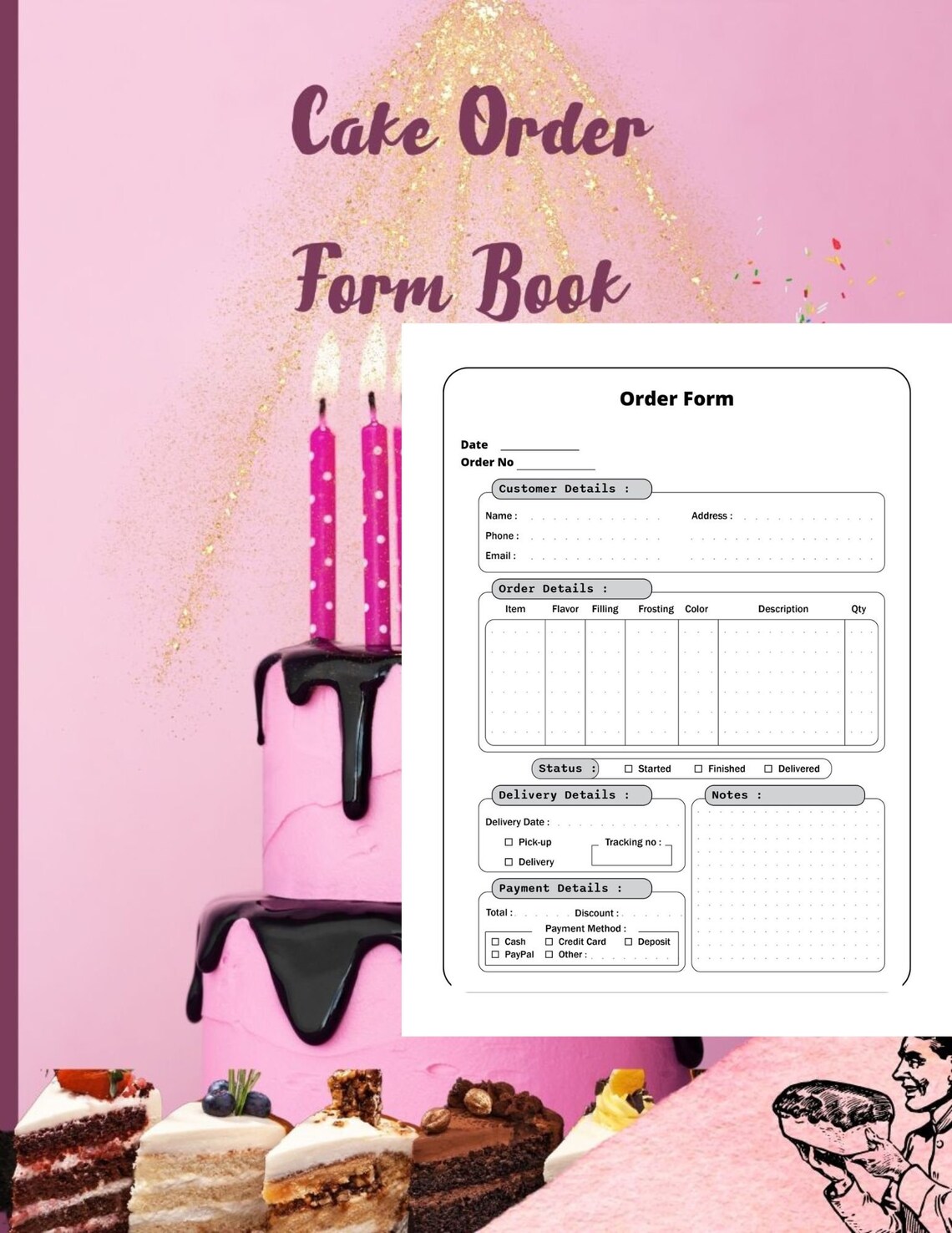 Cake Order Form, Printable Order Form, Small Business Order Form, Cake ...