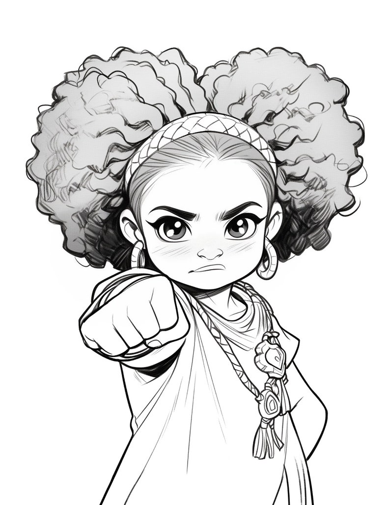 50 Cute Black Kids Coloring Pages, Beautiful African American Coloring ...