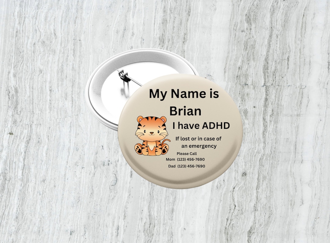 Custom Medical Alert Button: Child Safety Pin With Contact Info (2.25 ...