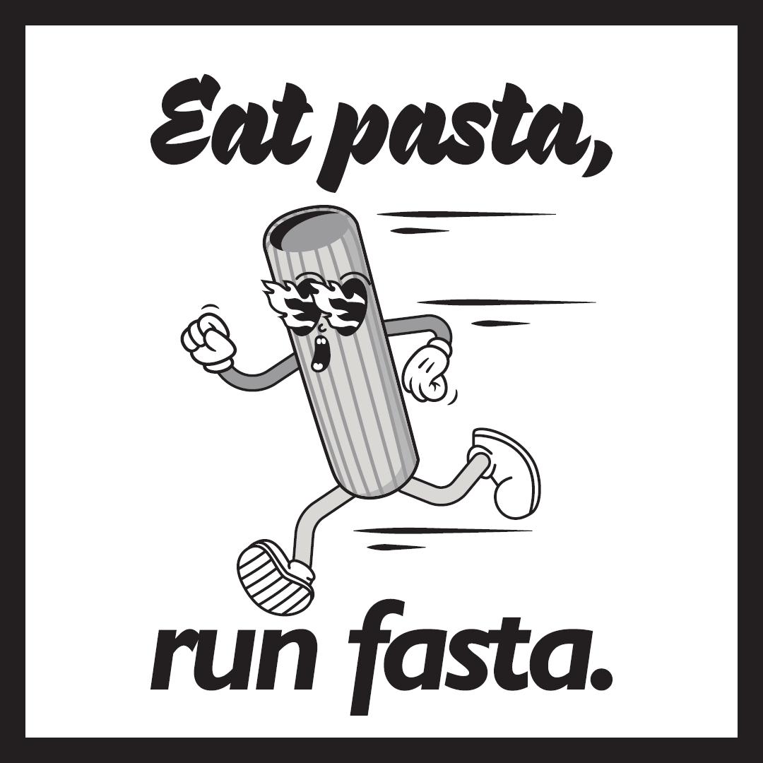 Eat Pasta Run Fasta | Pasta Poster, Food Print, Modern Kitchen Decor ...