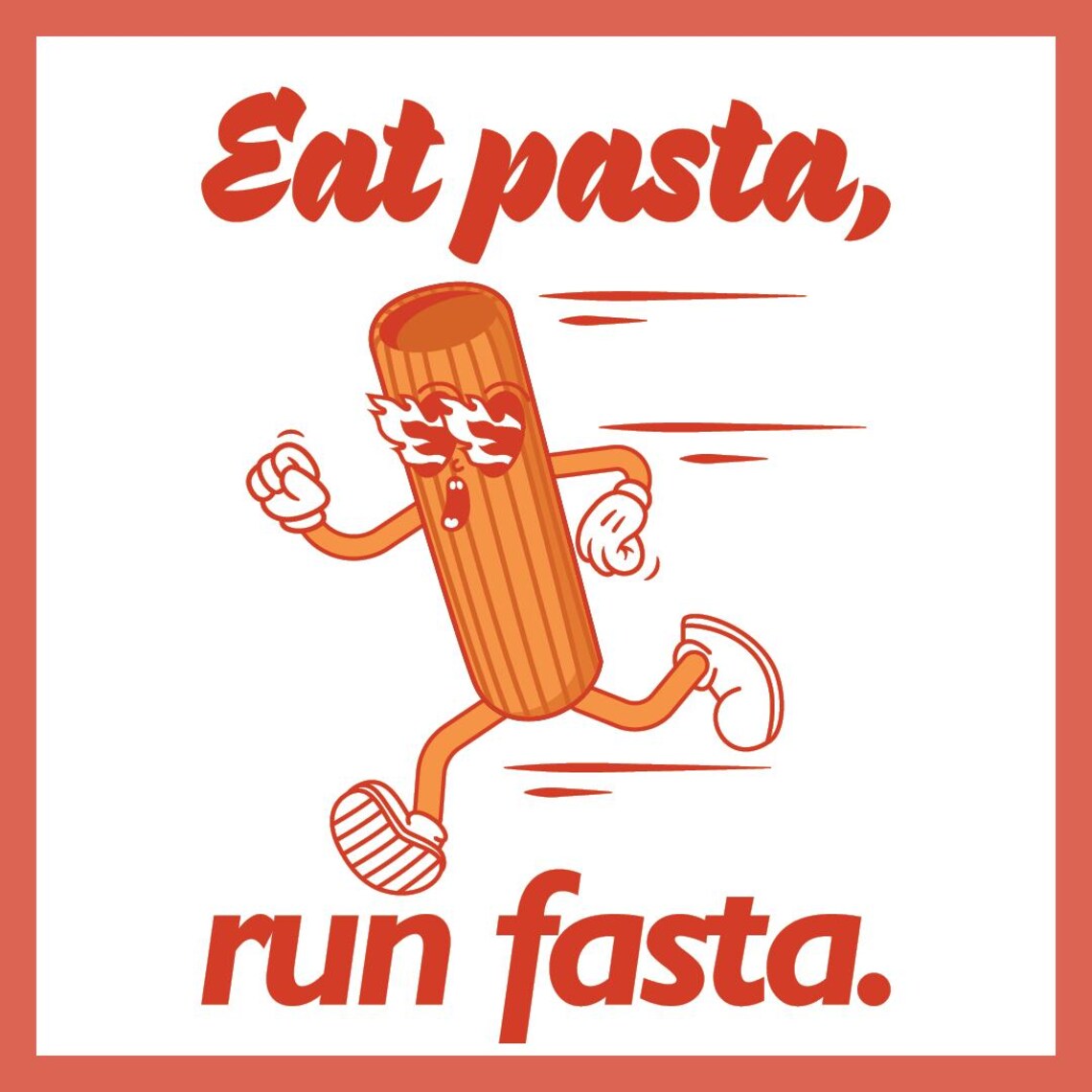 Eat Pasta Run Fasta | Pasta Poster, Food Print, Modern Kitchen Decor ...