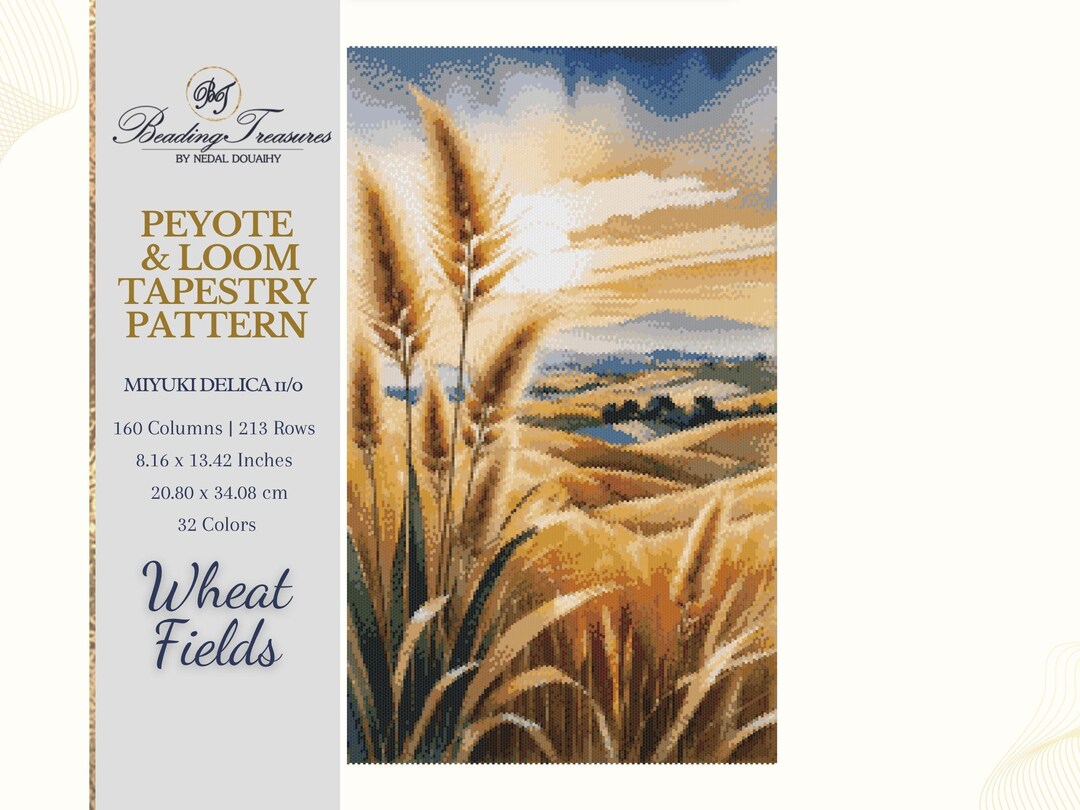 WHEAT FIELDS | Peyote Tapestry Pattern, Loom Tapestry Pattern, Even ...
