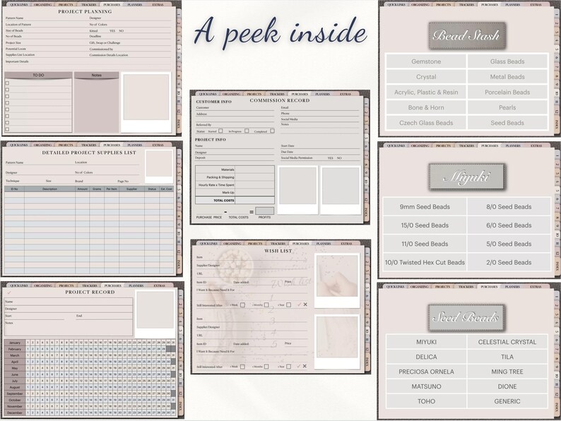 Digital Beading Planner: Bead Inventory & Project Tracker (digital ...