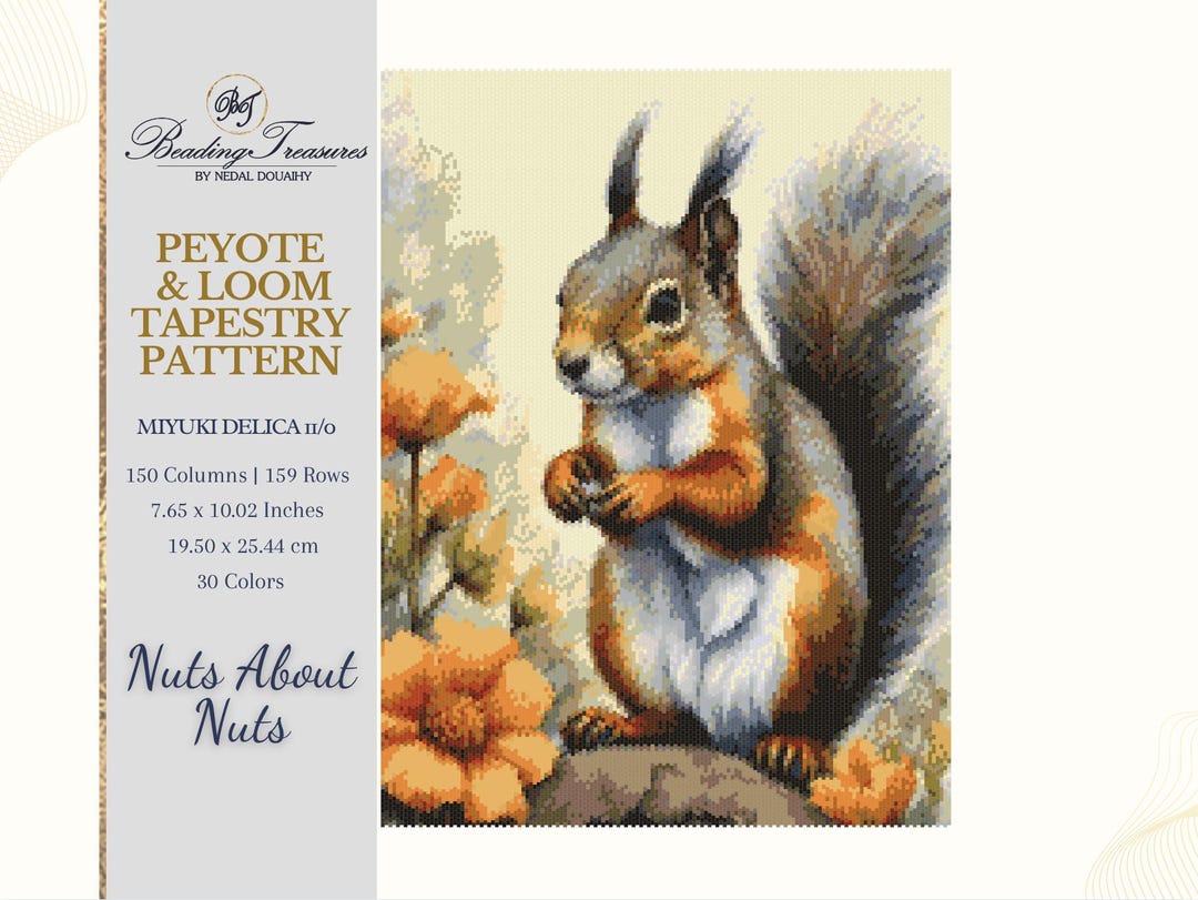 NUTS ABOUT NUTS | Peyote Tapestry Pattern, Loom Tapestry Pattern, Even ...