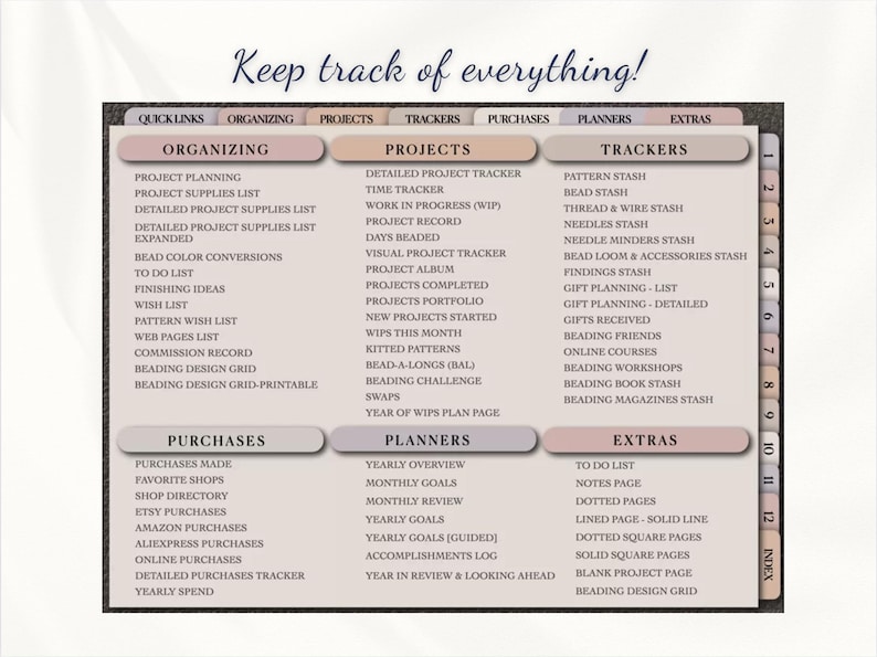 Digital Beading Planner: Bead Inventory & Project Tracker (digital ...