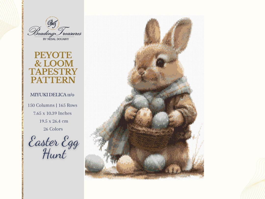 EASTER EGG HUNT |peyote Tapestry Pattern, Loom Tapestry Pattern, Even ...