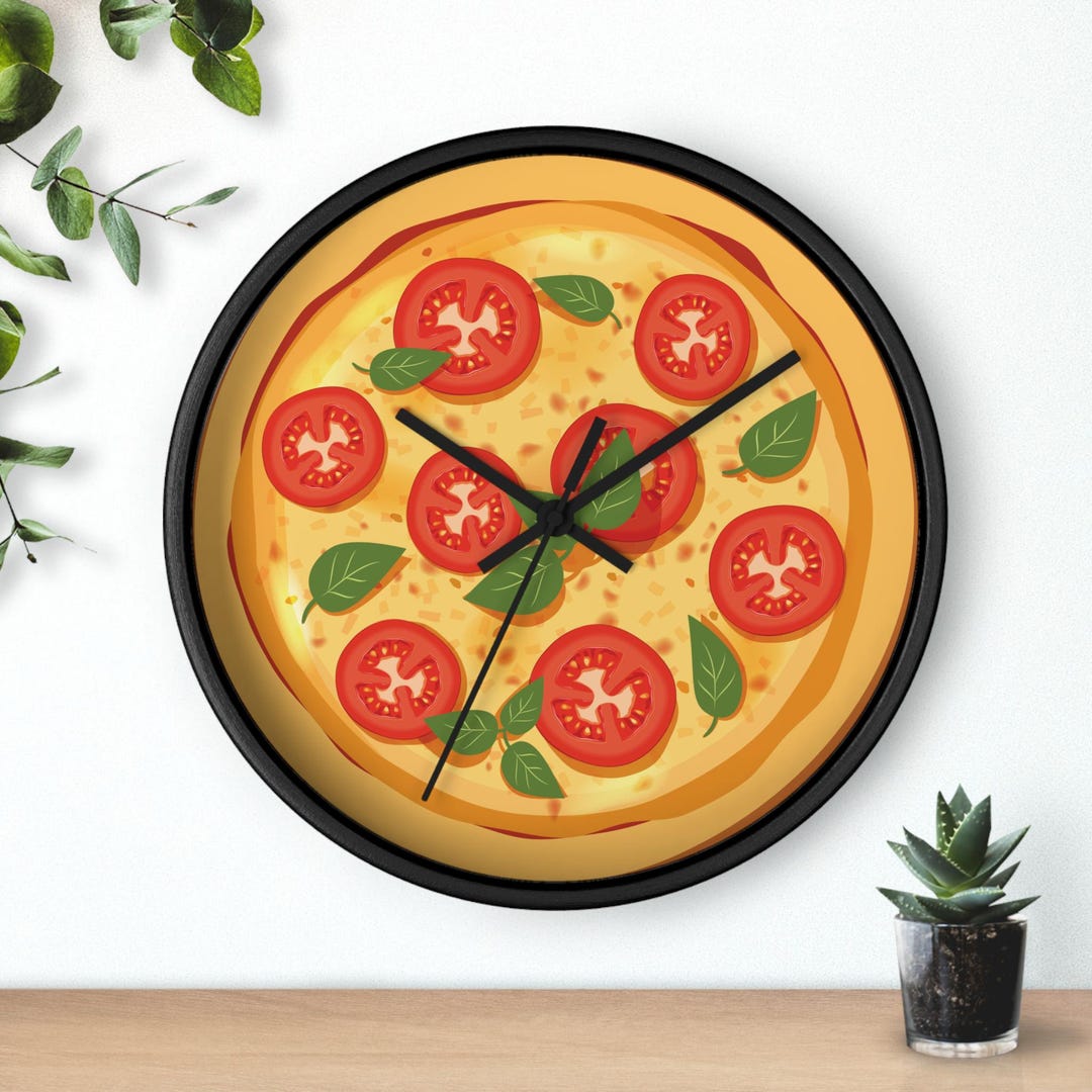 Pizza Wall Clock Fun Kitchen Decor Foodie Gift Perfect for Pizza Lovers ...