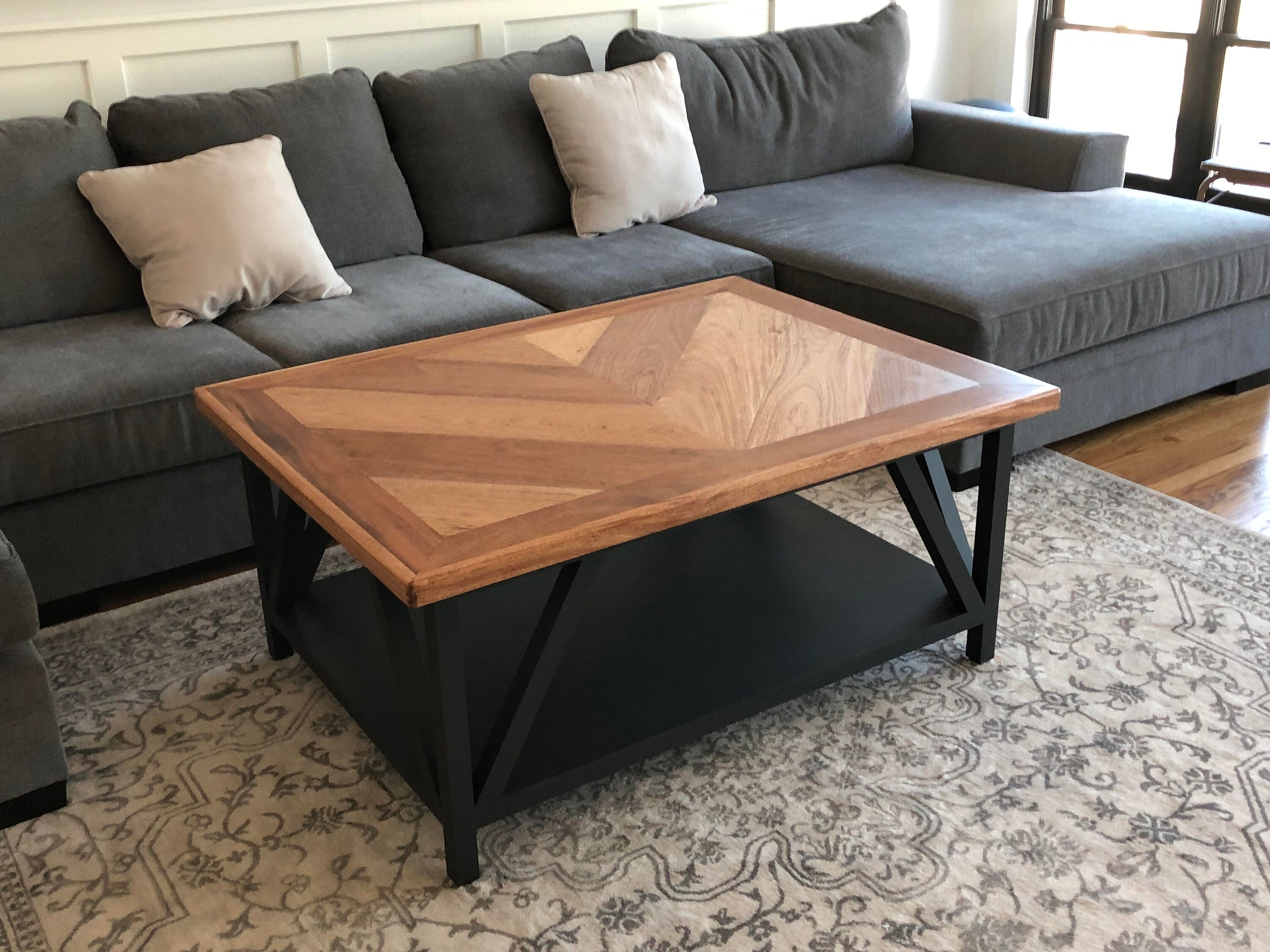 Custom Made Oversized Mahogany Chevron Coffee Table. - Etsy