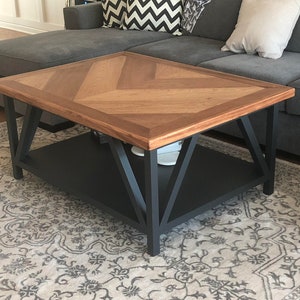 Custom Made Oversized Mahogany Chevron Coffee Table. - Etsy