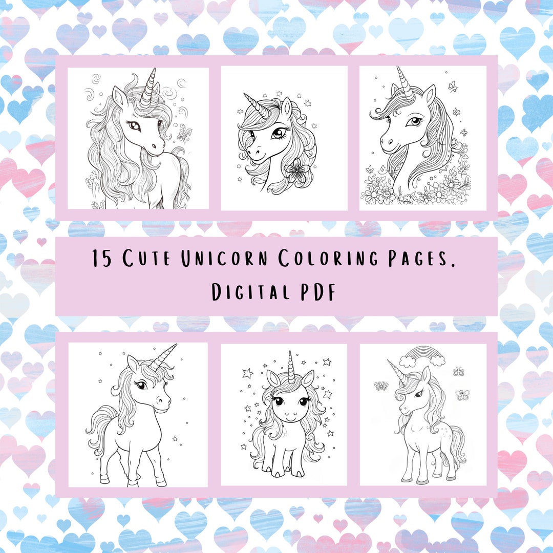 15 Cute Unicorn Coloring Pages. Unicorn Activities & Birthday Party ...