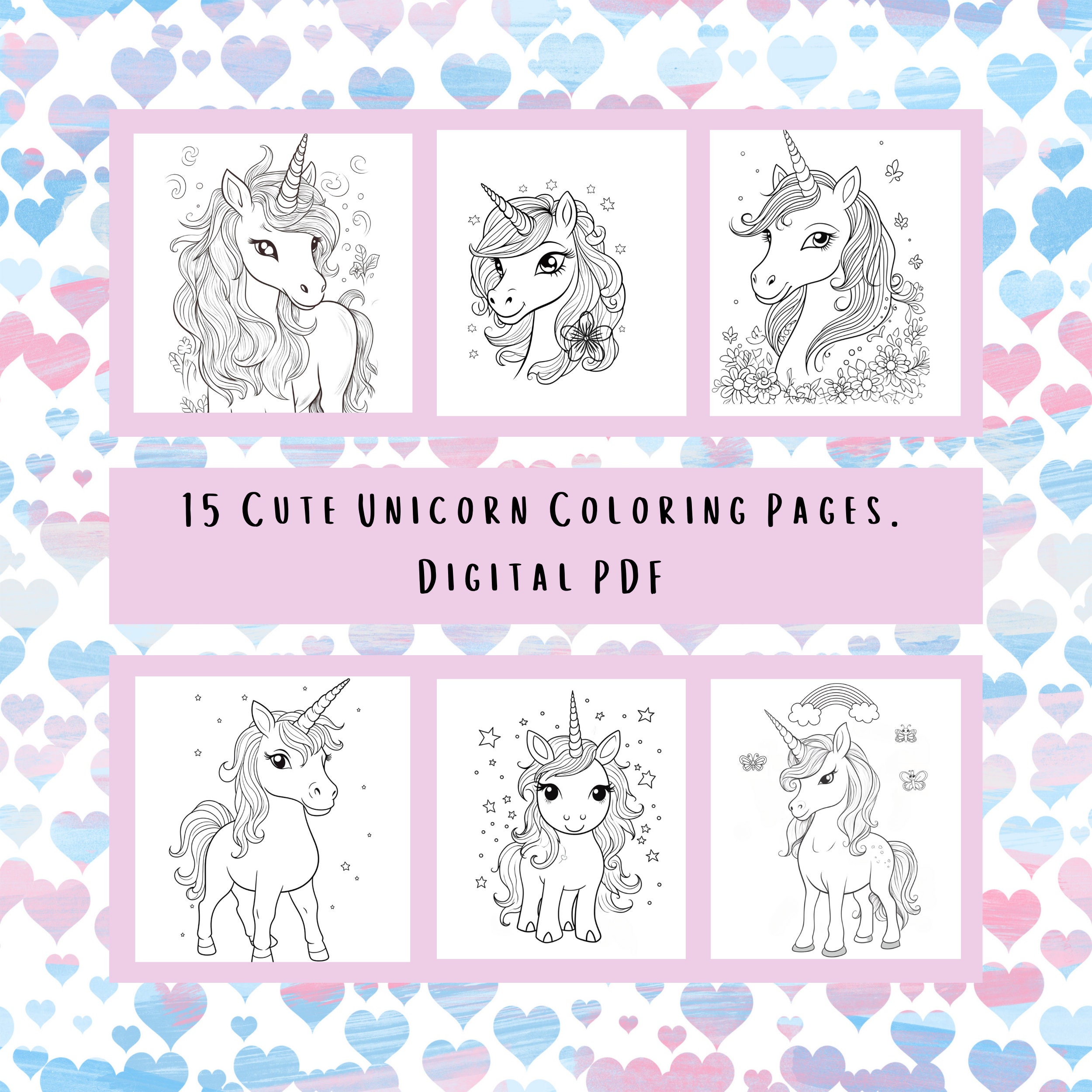15 Cute Unicorn Coloring Pages. Unicorn Activities & Birthday Party ...
