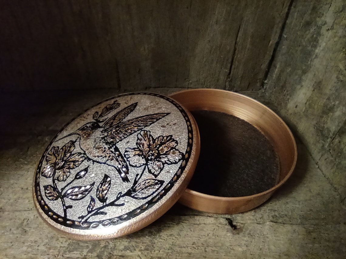 Copper Hummingbird Container - Etsy