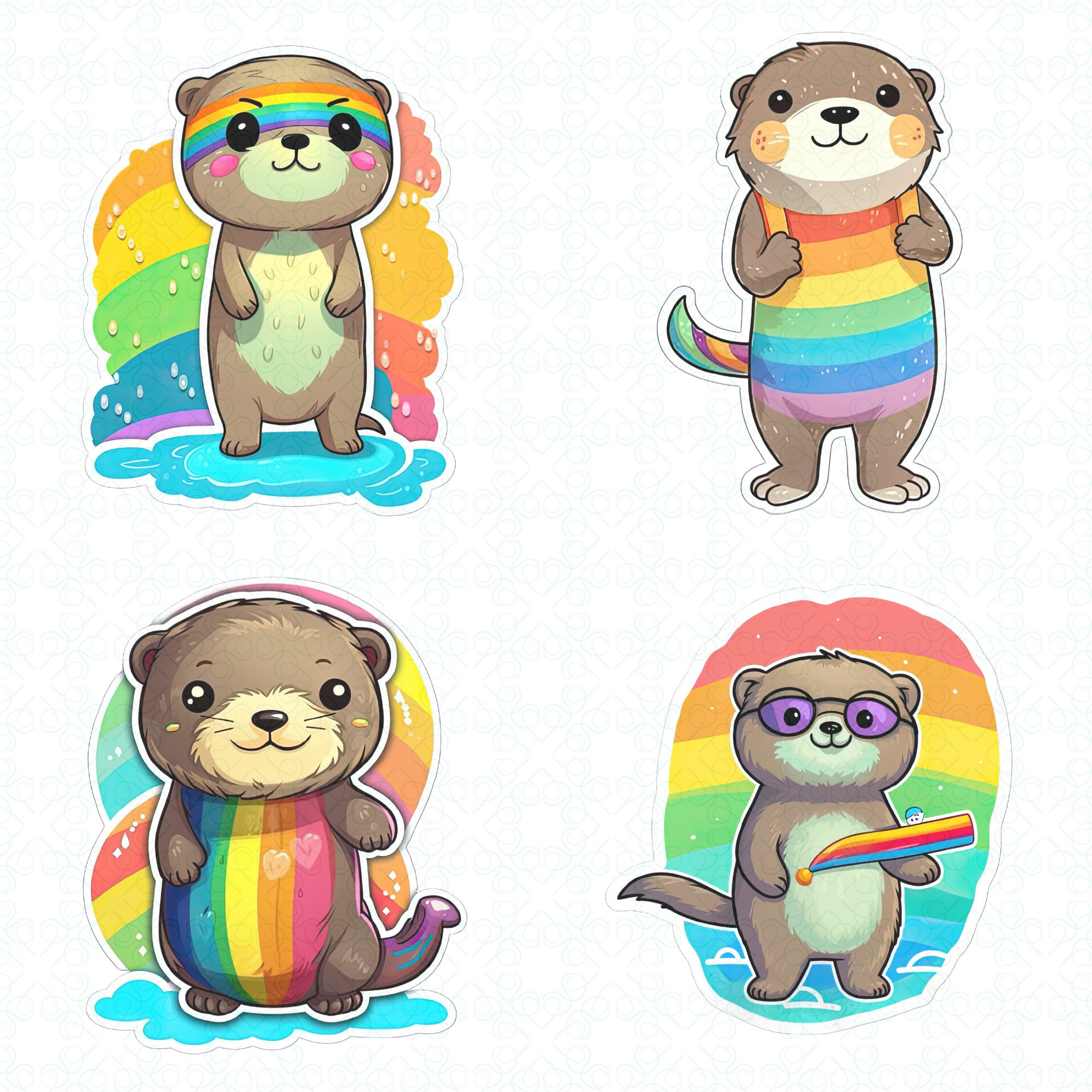 Otter Pride Bundle PNG Clipart Rainbow Image LGBTQ Pride Sublimation ...