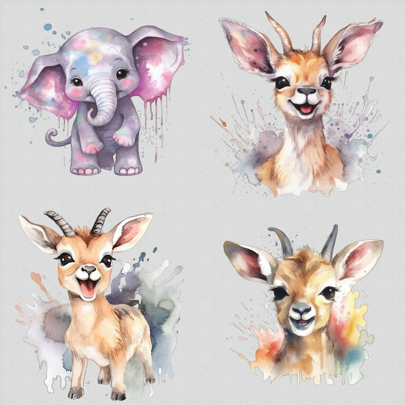 Baby Safari Animal Mega Bundle Cute Baby Animal Clip Art Cute Animals ...
