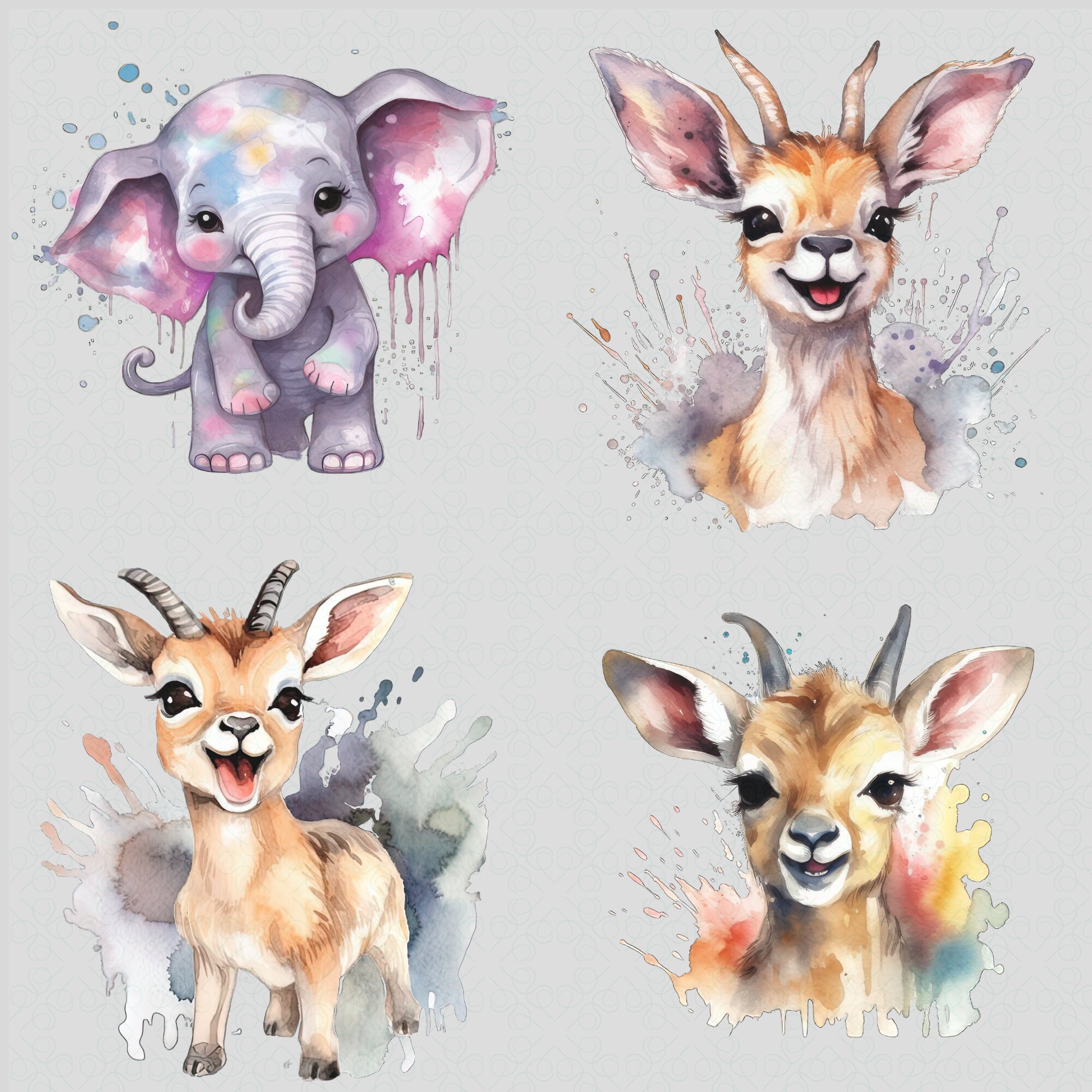 Baby Safari Animal Mega Bundle Cute Baby Animal Clip Art Cute Animals ...