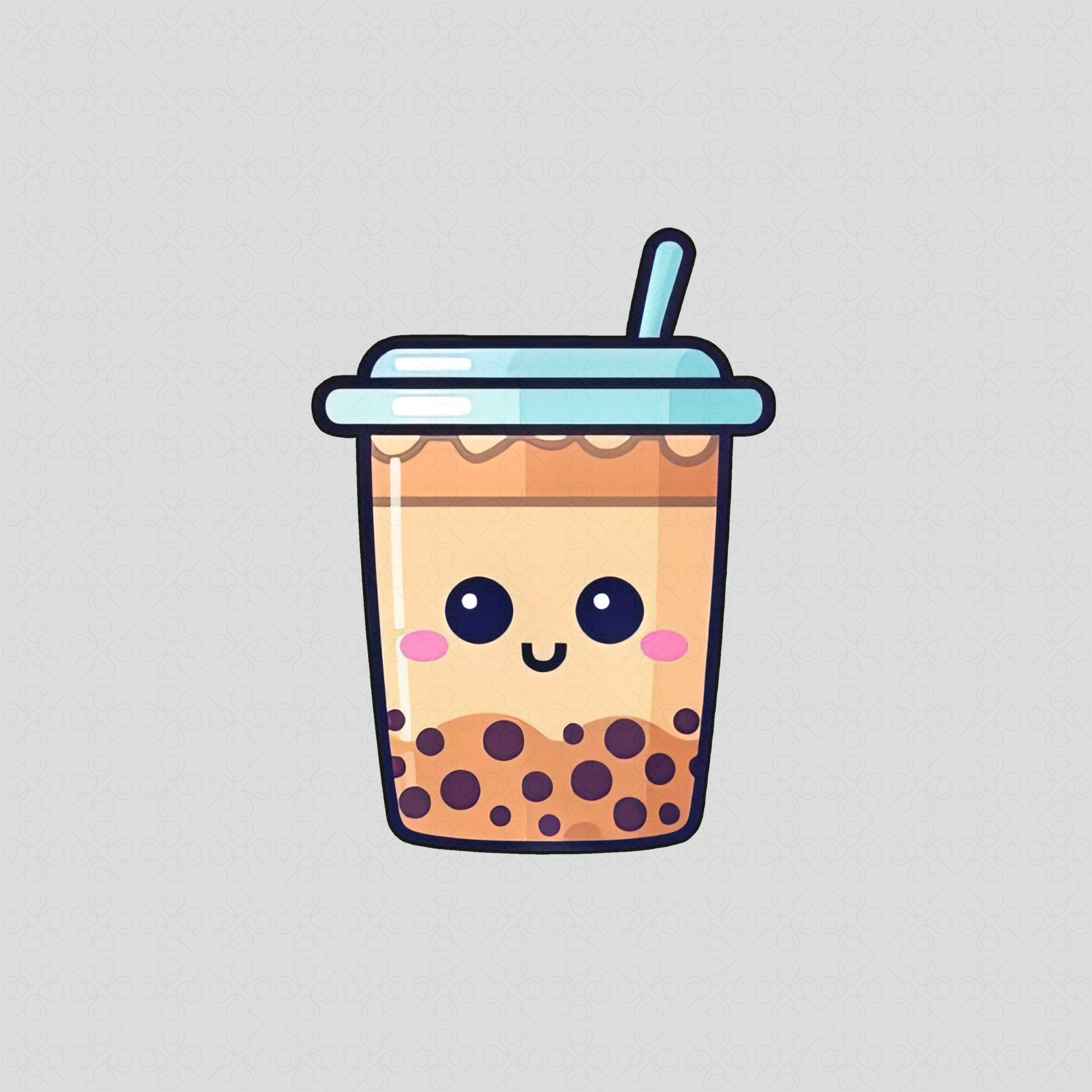 Kawaii Boba Tea Clipart PNG Bundle Cute Graphics Kawaii Clipart Digital ...