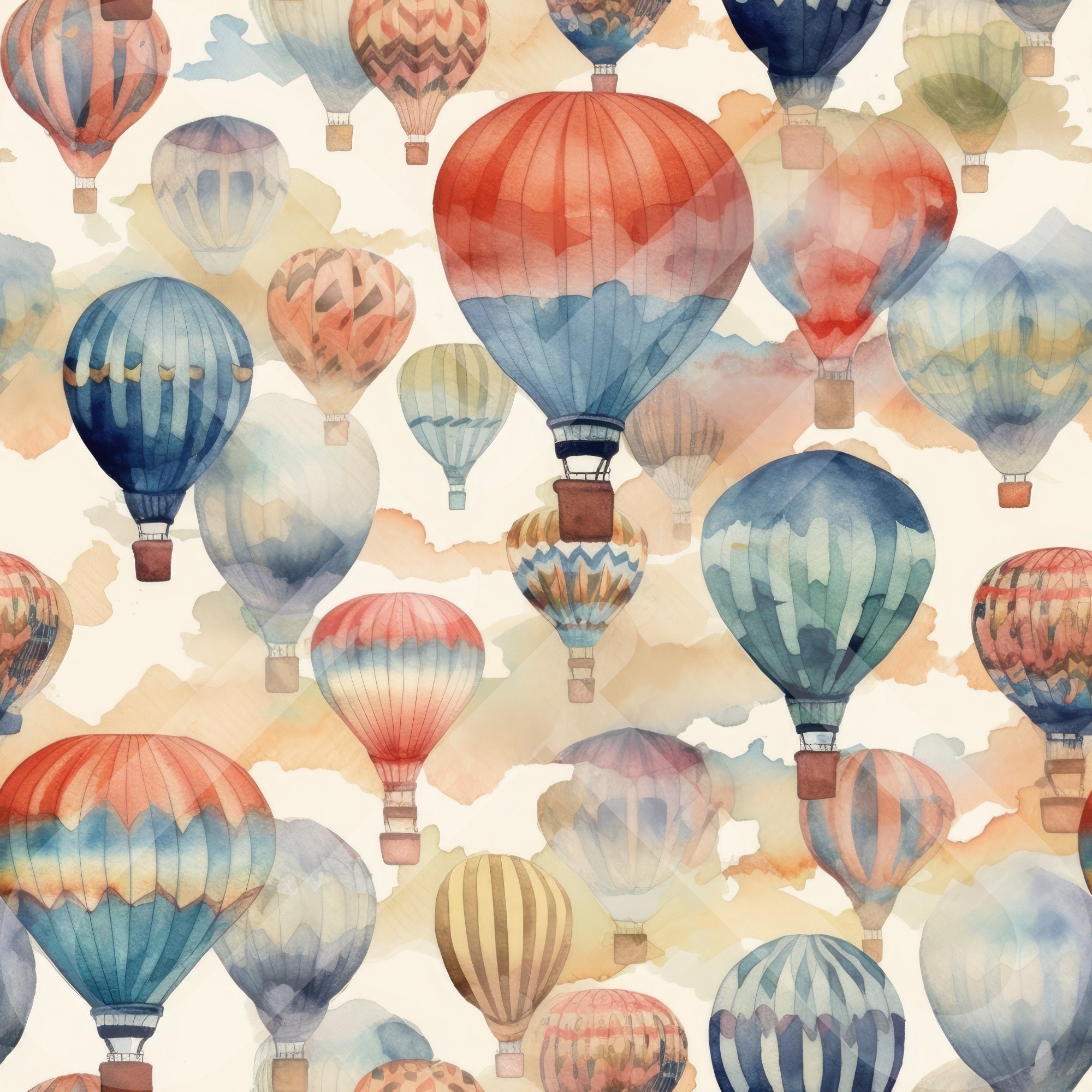 Hot Air Balloon Seamless Pattern Design Hot Air Balloon Bundle - Etsy