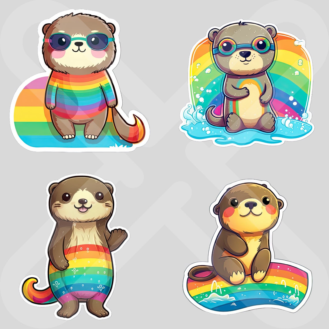 Otter Pride Bundle PNG Clipart Rainbow Image LGBTQ Pride - Etsy