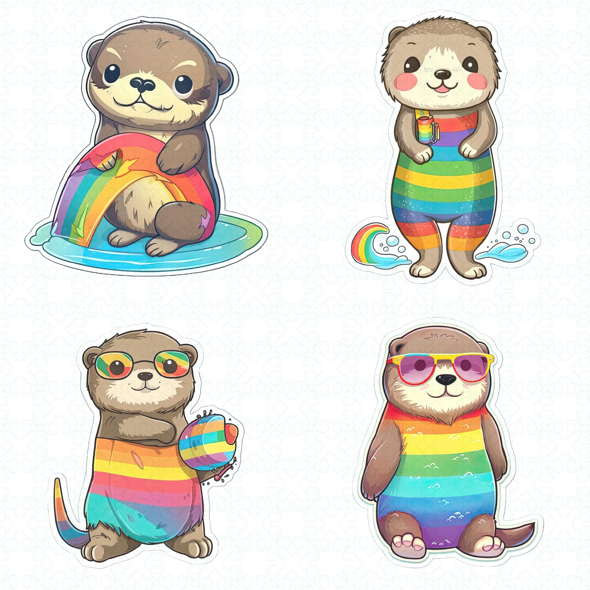 Otter Pride Bundle PNG Clipart Rainbow Image LGBTQ Pride Sublimation ...