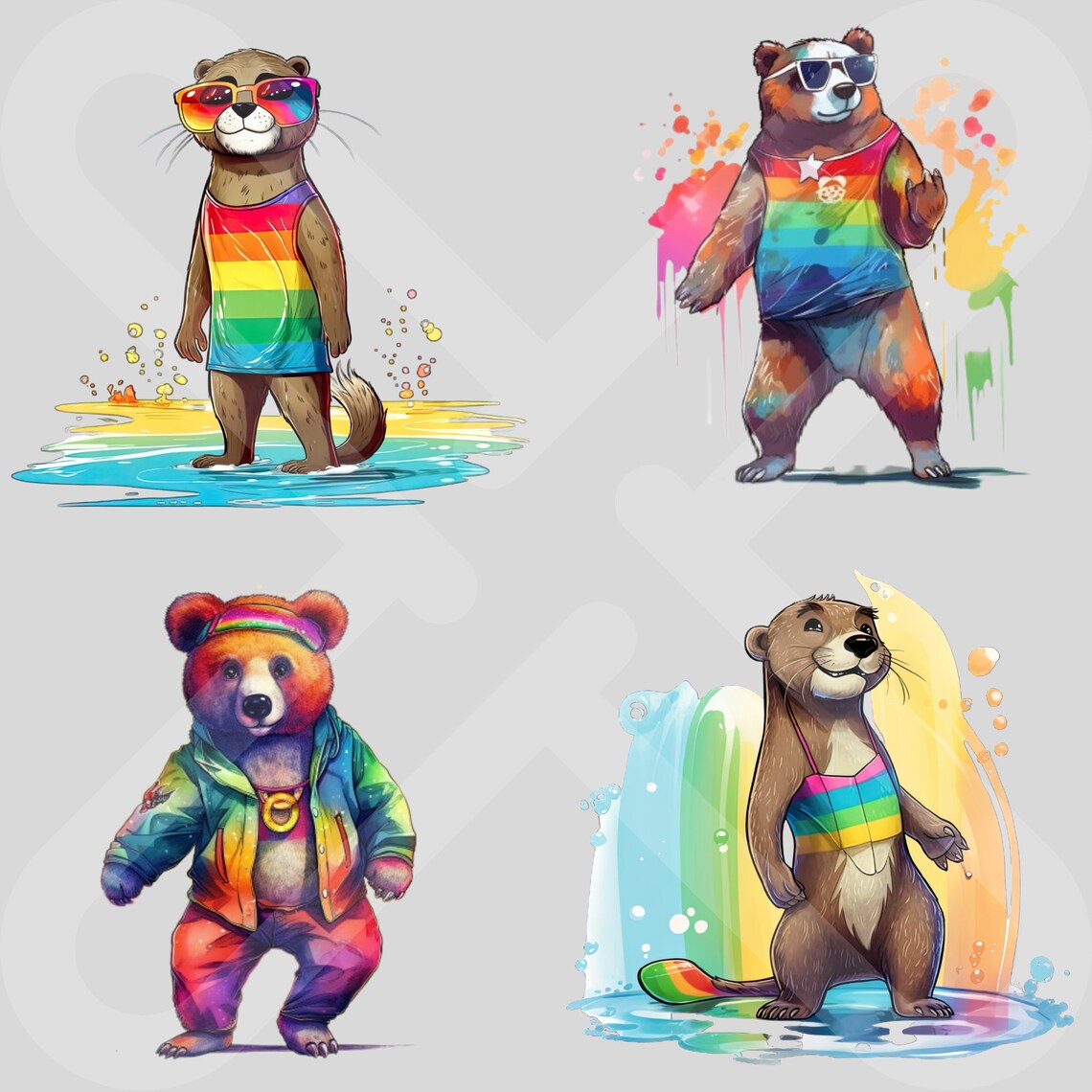 Bear Otter Pride PNG Clipart Rainbow Graphic Image LGBTQ Pride ...