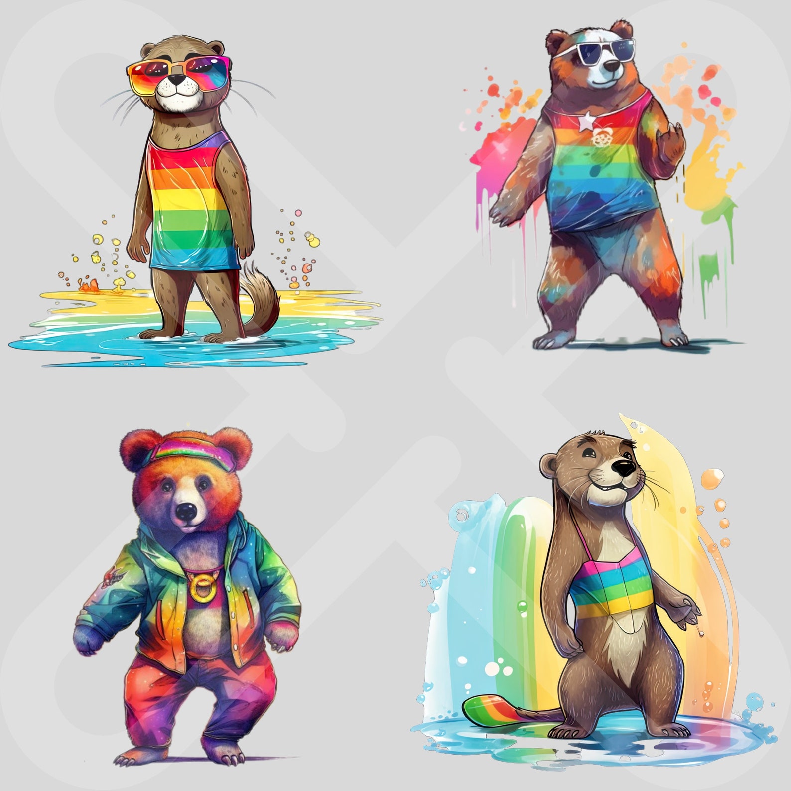 Bear Otter Pride PNG Clipart Rainbow Graphic Image LGBTQ Pride ...
